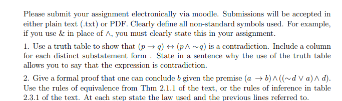 Solved Please submit your assignment electronically via | Chegg.com