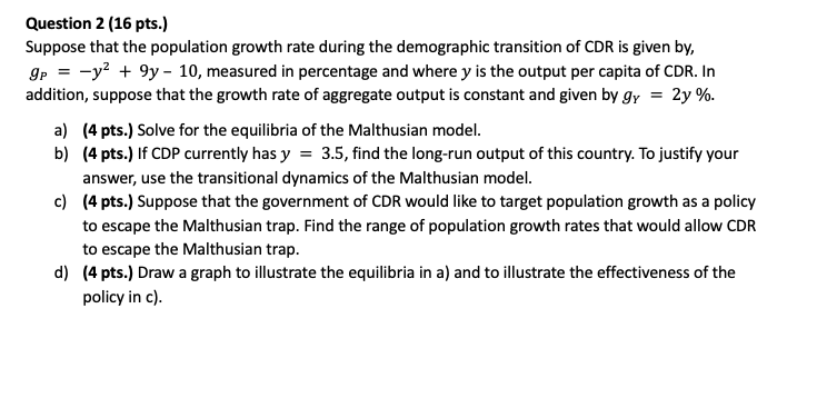 Solved Question 2 (16 pts.) Suppose that the population | Chegg.com