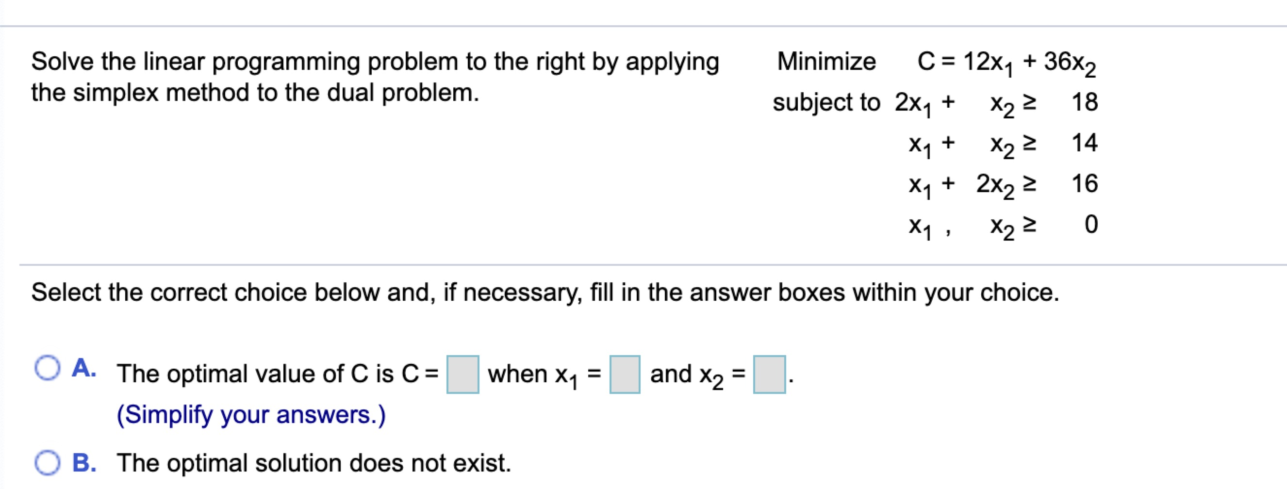 Solved Solve the linear programming problem to the right by | Chegg.com