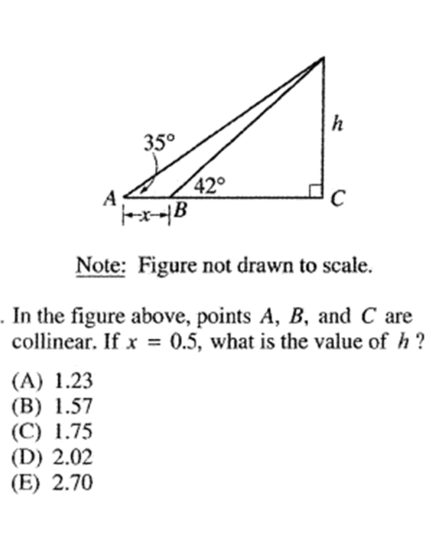 Solved 35° 42° A; Note: Figure not drawn to scale. .In the | Chegg.com