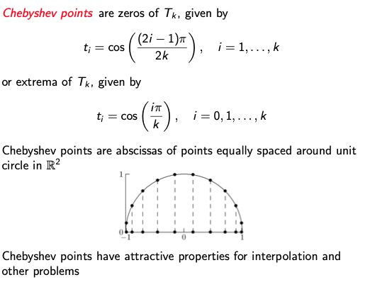 Solved Chebyshev points are zeros of Tk, given by (21 – 1) | Chegg.com