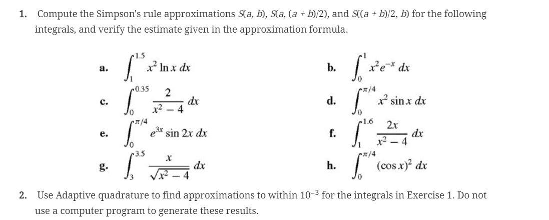 Solved Just problem 2, using part a) from problem 1. | Chegg.com