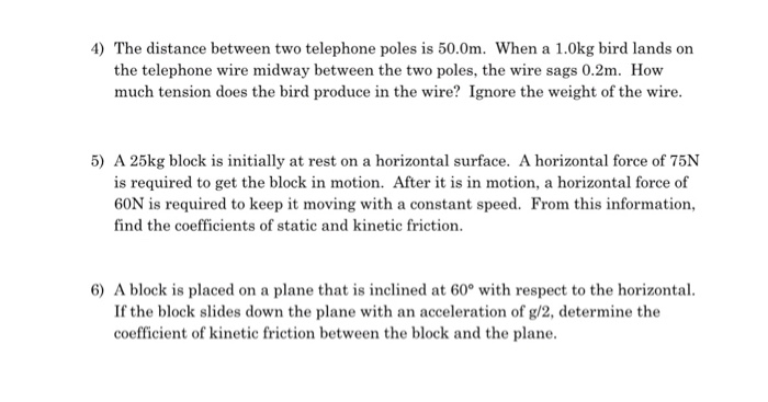 Solved 4) The distance between two telephone poles is 50.0m. | Chegg.com