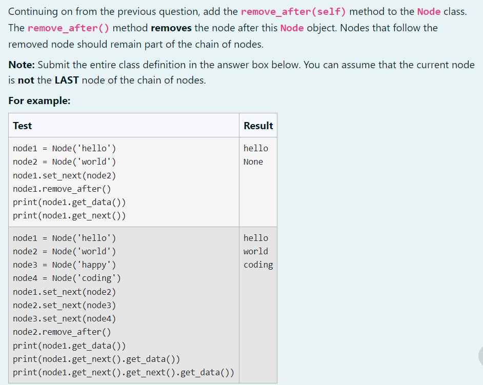 Solved In Python Thank Youprevious Codeclass Node Def 5947