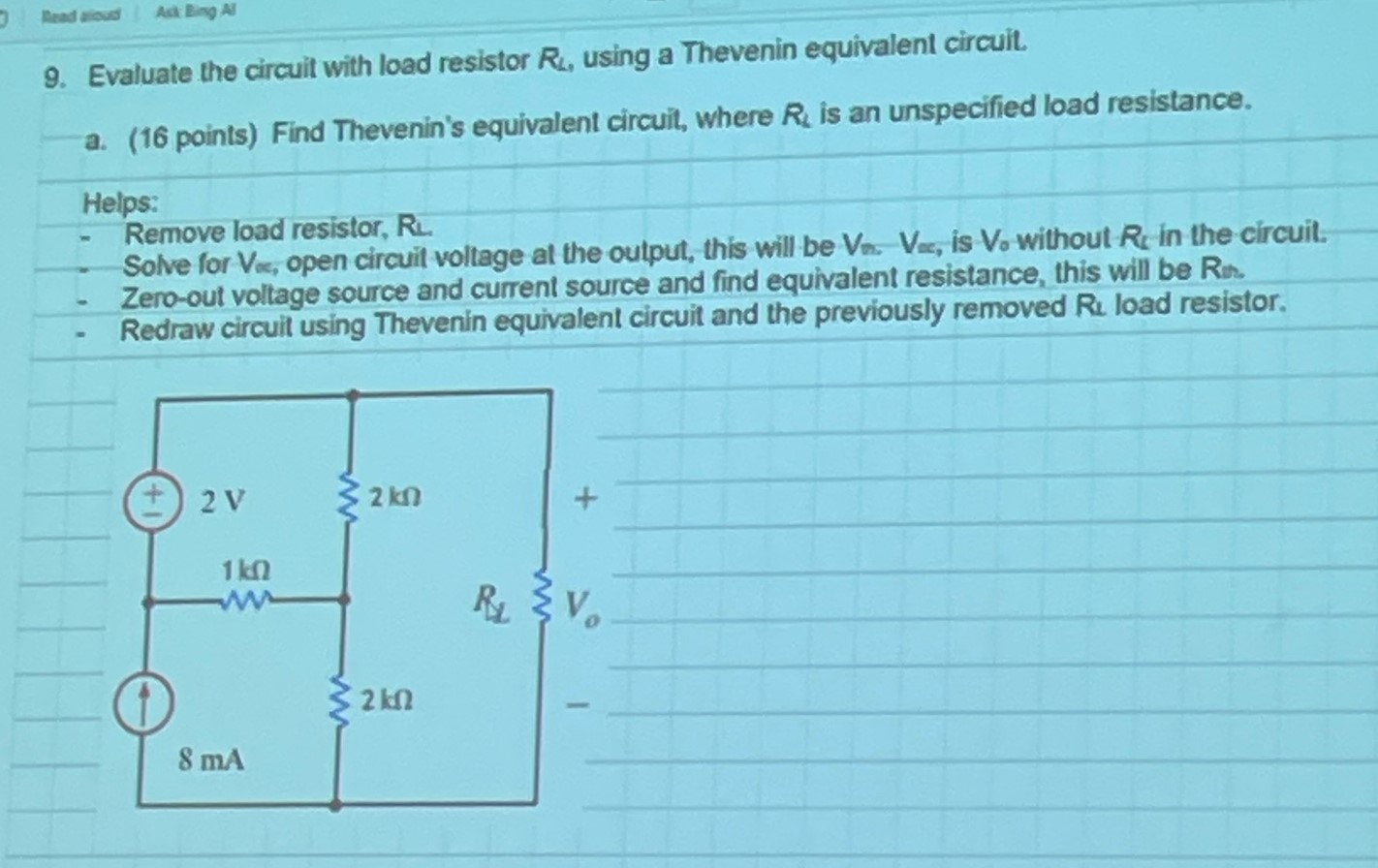 Solved Helps: - Remove load resistor, RL. - Solve for Vcc | Chegg.com