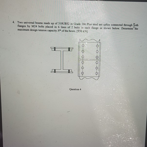 Solved 4. Two universal beams made up of 310UB32 in Grade | Chegg.com