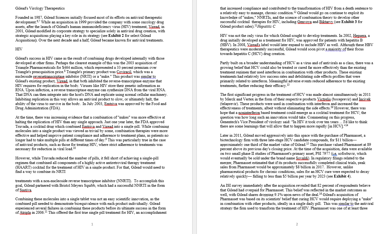 What major capital allocation decisions did Gilead | Chegg.com