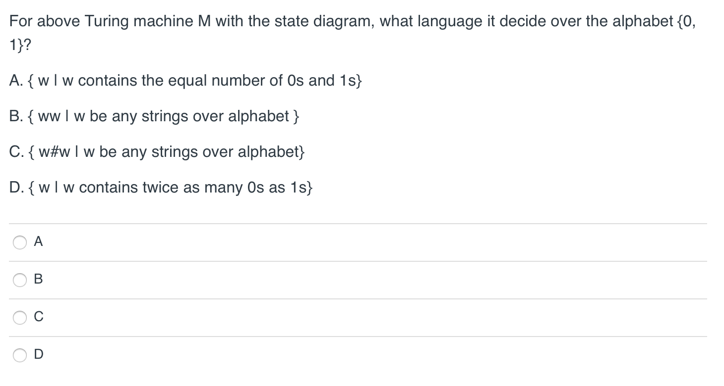 Solved Given the following Turing machine M's state diagram, | Chegg.com