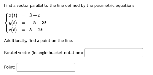 Solved Find a vector parallel to the line defined by the | Chegg.com