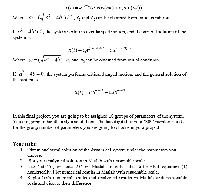 Solved Problem Figure. 1 shows a mass-spring-damper system. | Chegg.com
