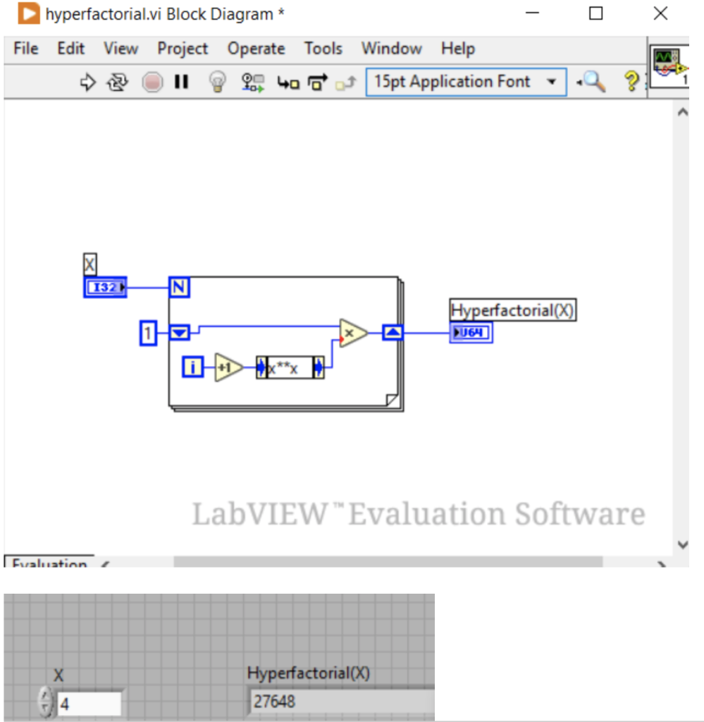Solved Create a VI that calculates the hyper factorial of | Chegg.com