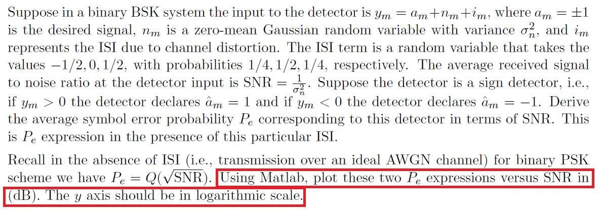 = 1 on . Suppose in a binary BSK system the input to | Chegg.com