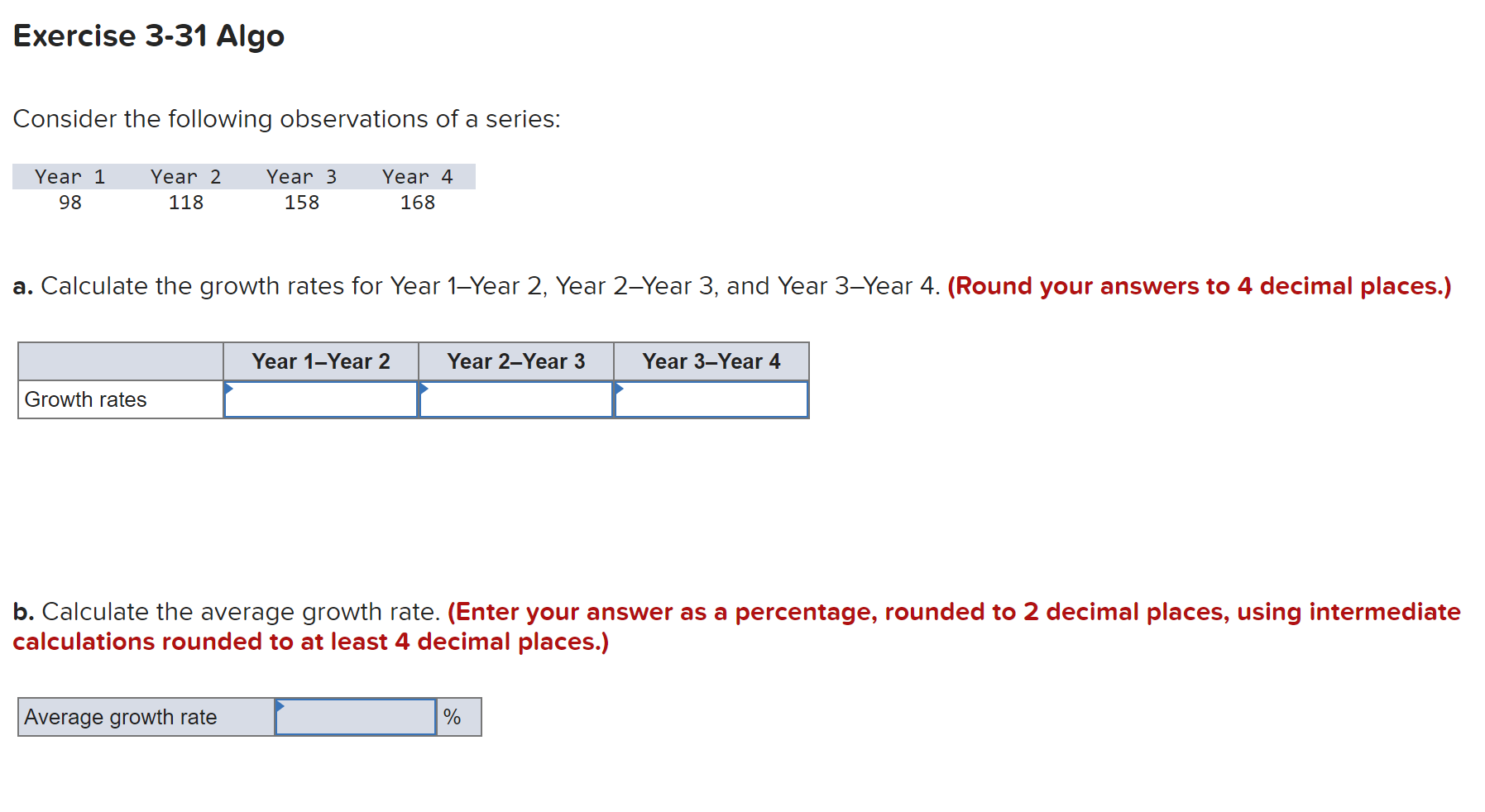 Solved Exercise 3-31 ﻿AlgoConsider the following | Chegg.com