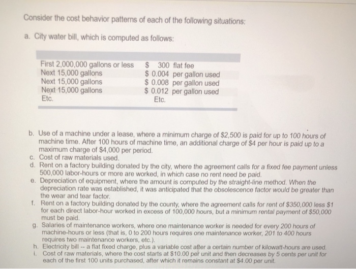 Solved Problem 1-17B Identifying Cost Behavior Patterns | Chegg.com
