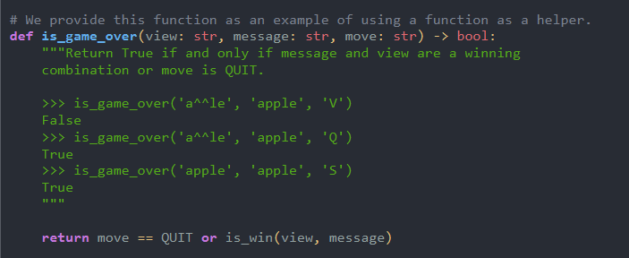 Solved # We provide this function as an example of using a | Chegg.com