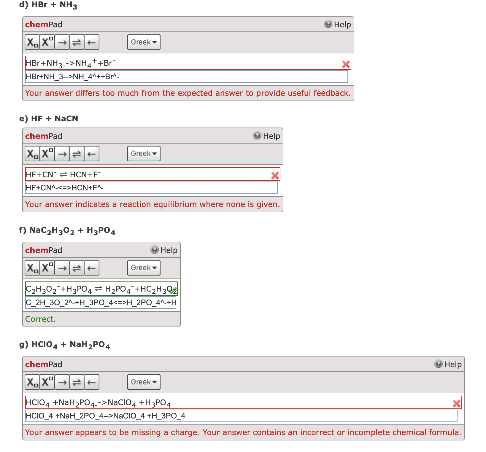Solved Use the Acid-Base Table to write net equations for | Chegg.com