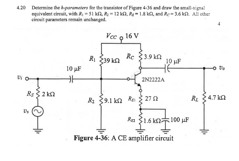 Solved 20 Determine the h-parameters for the transistor of | Chegg.com