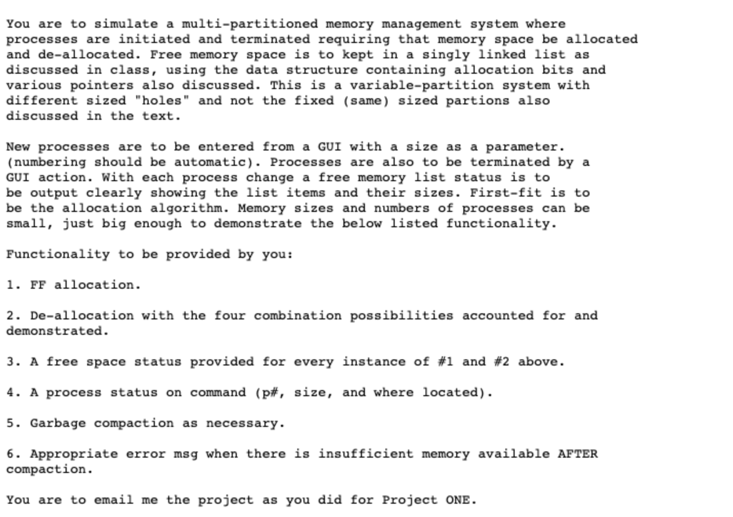 Grading Total GUI (30pts) De-allocation (30pts) FF | Chegg.com