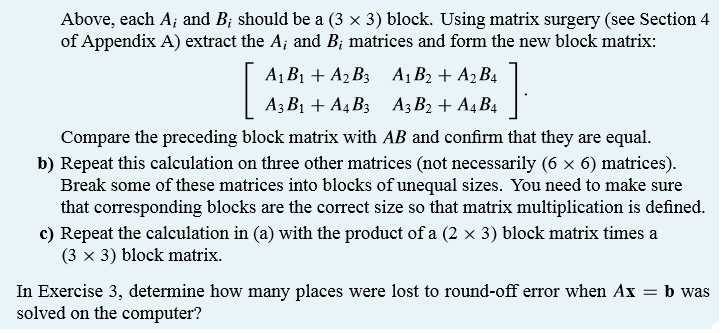 Solved 2. Partitioned matrices A matrix A is a (2 x 2) block | Chegg.com