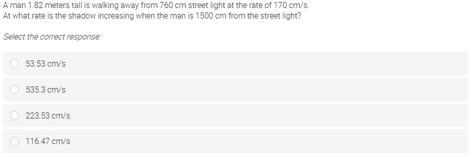 Solved A man 1.82 meters tall is walking away from 760 cm | Chegg.com