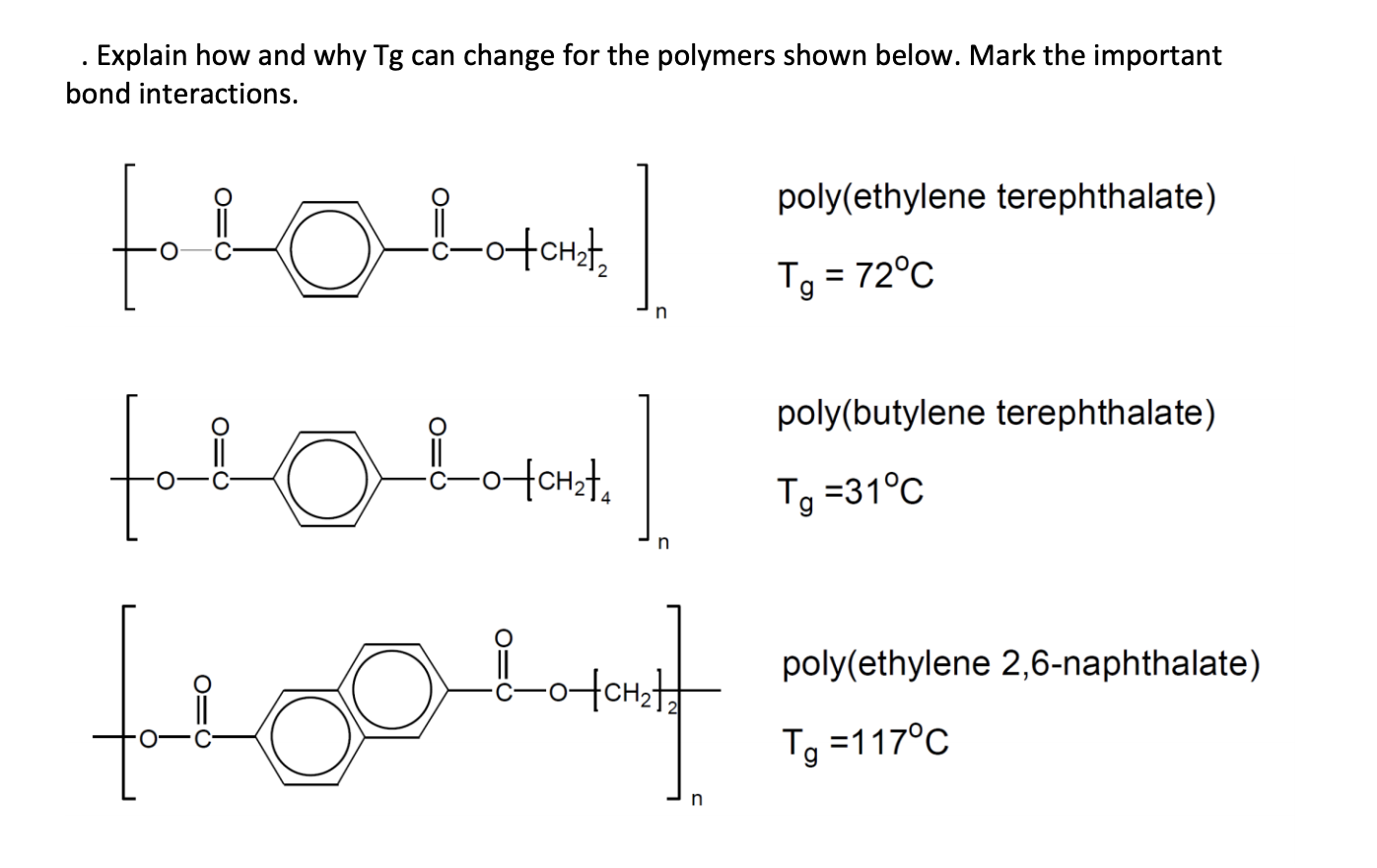 . Explain how and why Tg can change for the polymers | Chegg.com