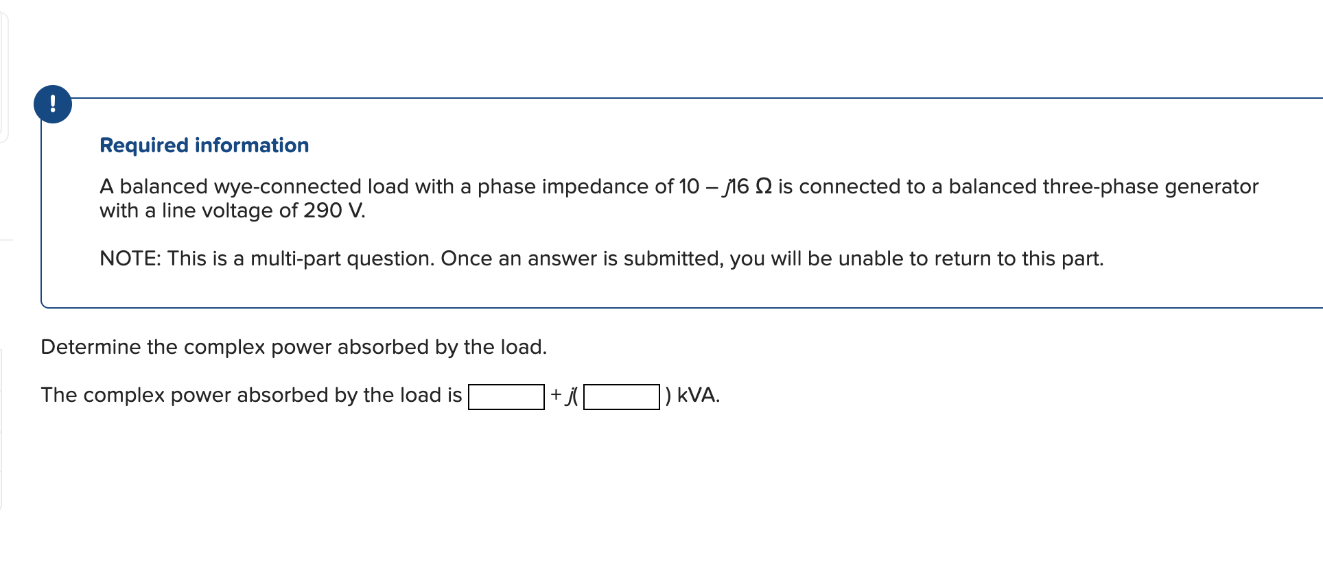 Solved Required information A balanced wye-connected load | Chegg.com