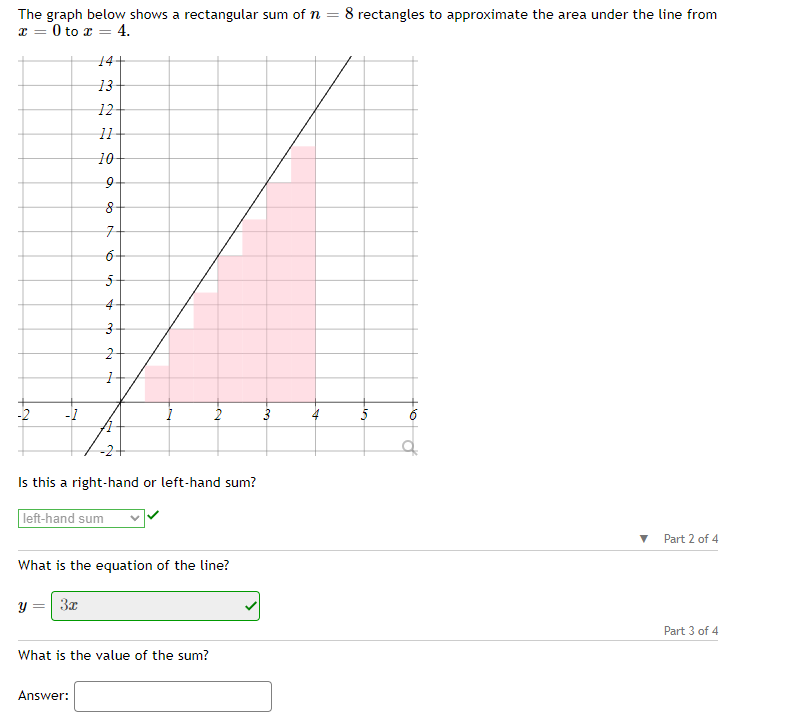 Solved The graph below shows a rectangular sum of n=8 | Chegg.com