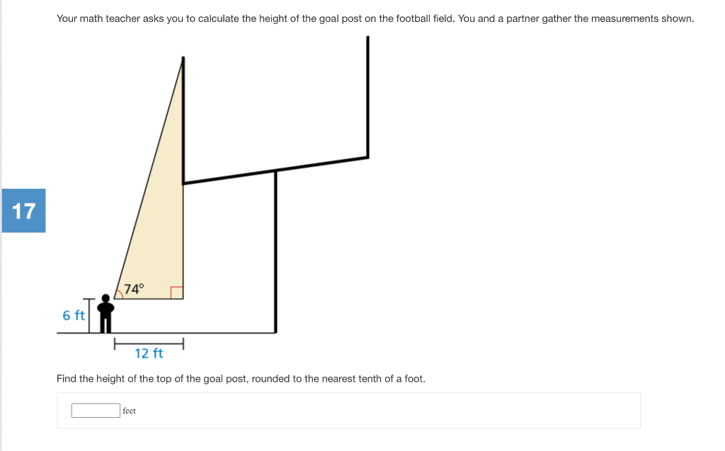 Solved Your math teacher asks you to calculate the height of | Chegg.com