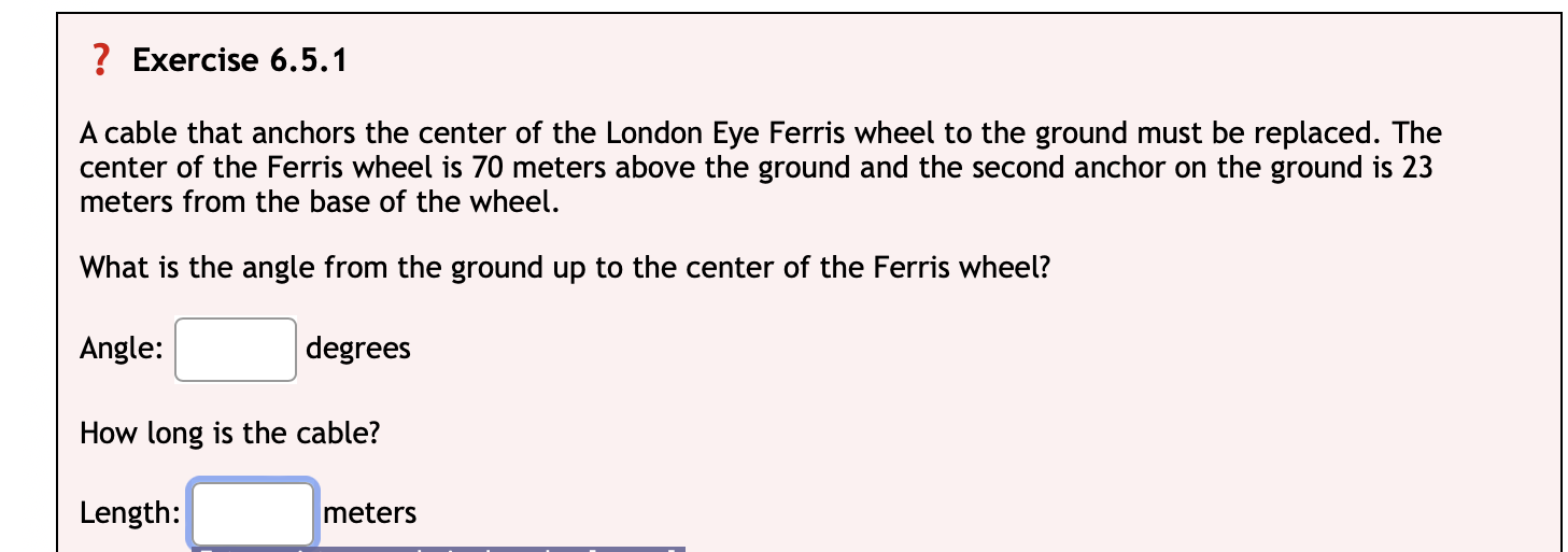 Solved ? ﻿Exercise 6.5.1A cable that anchors the center of | Chegg.com