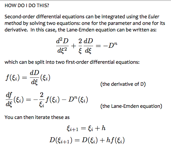 (1) [75 pts] Numerically solving the Lane-Emden | Chegg.com