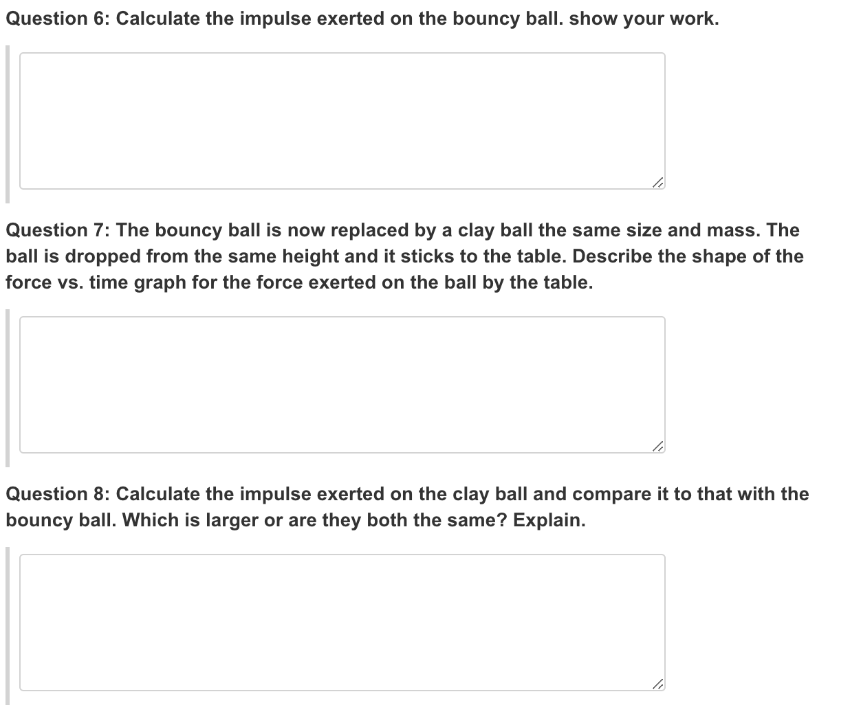 Solved HOMEWORK FOR LAB 6: IMPULSE AND MOMENTUM A ball of | Chegg.com