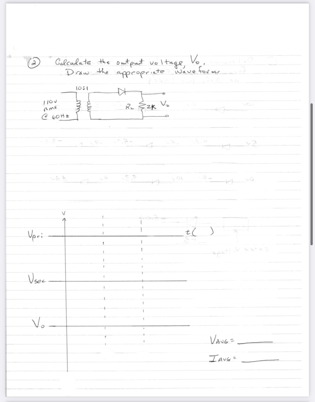Solved (2) ﻿Calculate the ontput voltage, V0.Draw the | Chegg.com