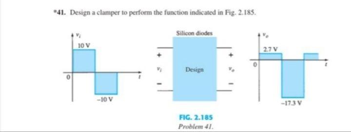 Solved *41. Design a clamper to perform the function | Chegg.com