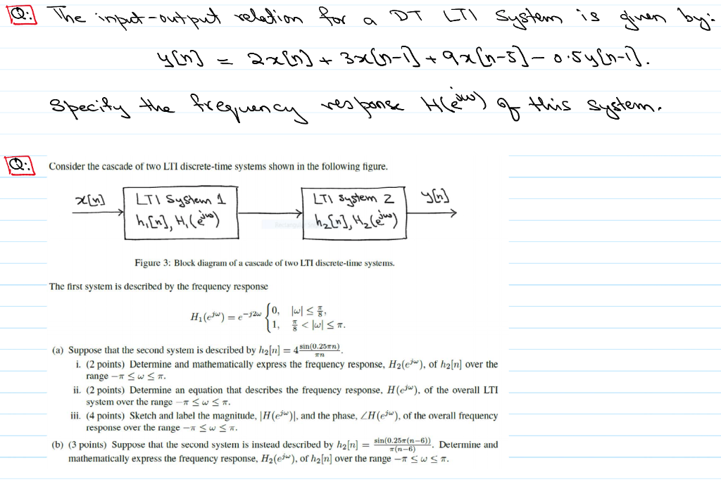 Solved Consider the cascade of two LTI discrete-time systems | Chegg.com