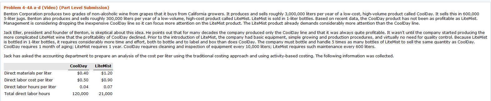 Solved Problem 4-4A a-d (Video) (Part Level Submission) | Chegg.com