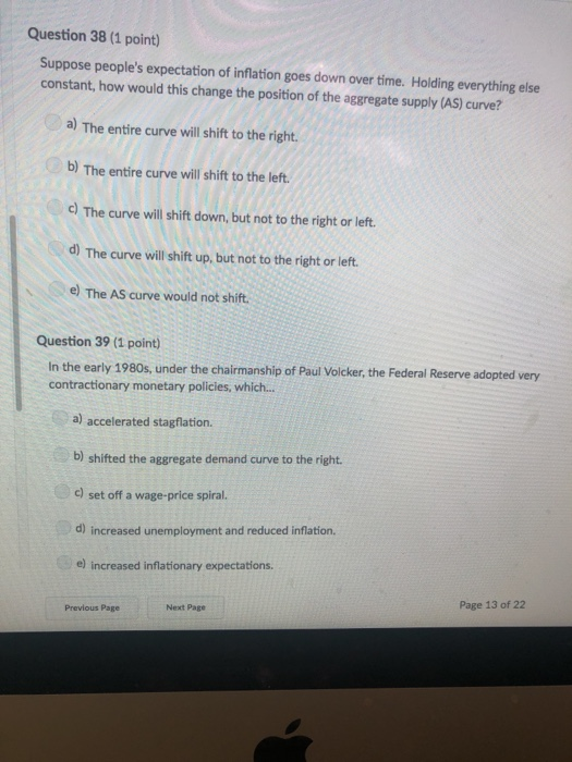 Solved Question 37 (1 point) Figure 13.1 AS Ei AD Output (Y) | Chegg.com