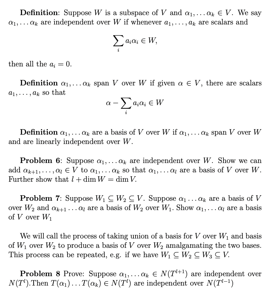 Solved Definition: Suppose W is a subspace of V and 21, | Chegg.com
