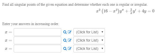Solved Find all singular points of the given equation and | Chegg.com