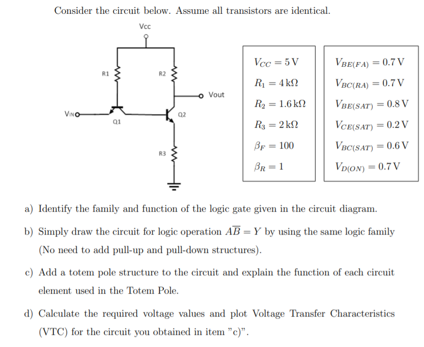 Consider the circuit below. Assume all transistors | Chegg.com