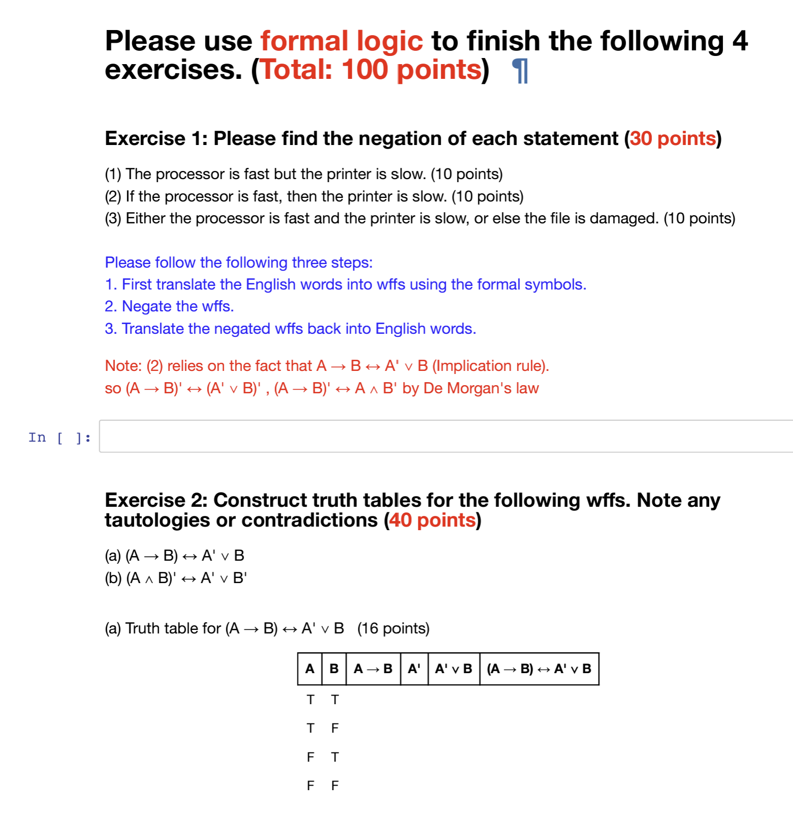 Solved Please use formal logic to finish the following 4 | Chegg.com
