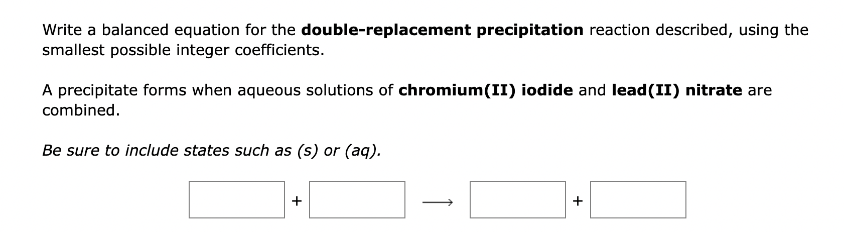 Solved Write a balanced equation for the double-replacement | Chegg.com
