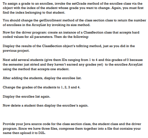 HW 7 Classes and Objects Part 2 You have already | Chegg.com