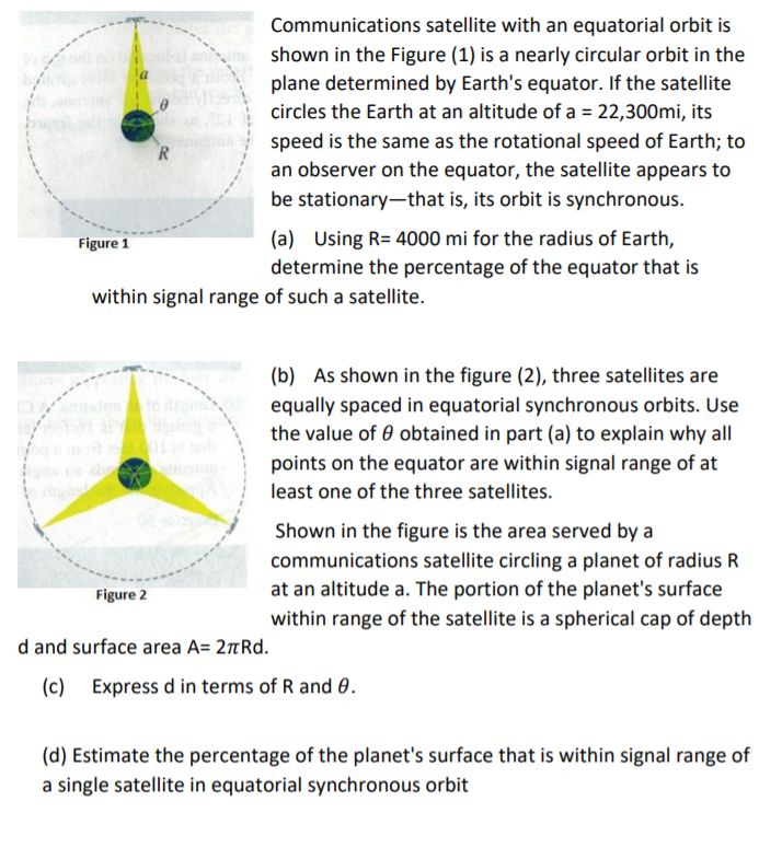 Solved Communications satellite with an equatorial orbit is | Chegg.com