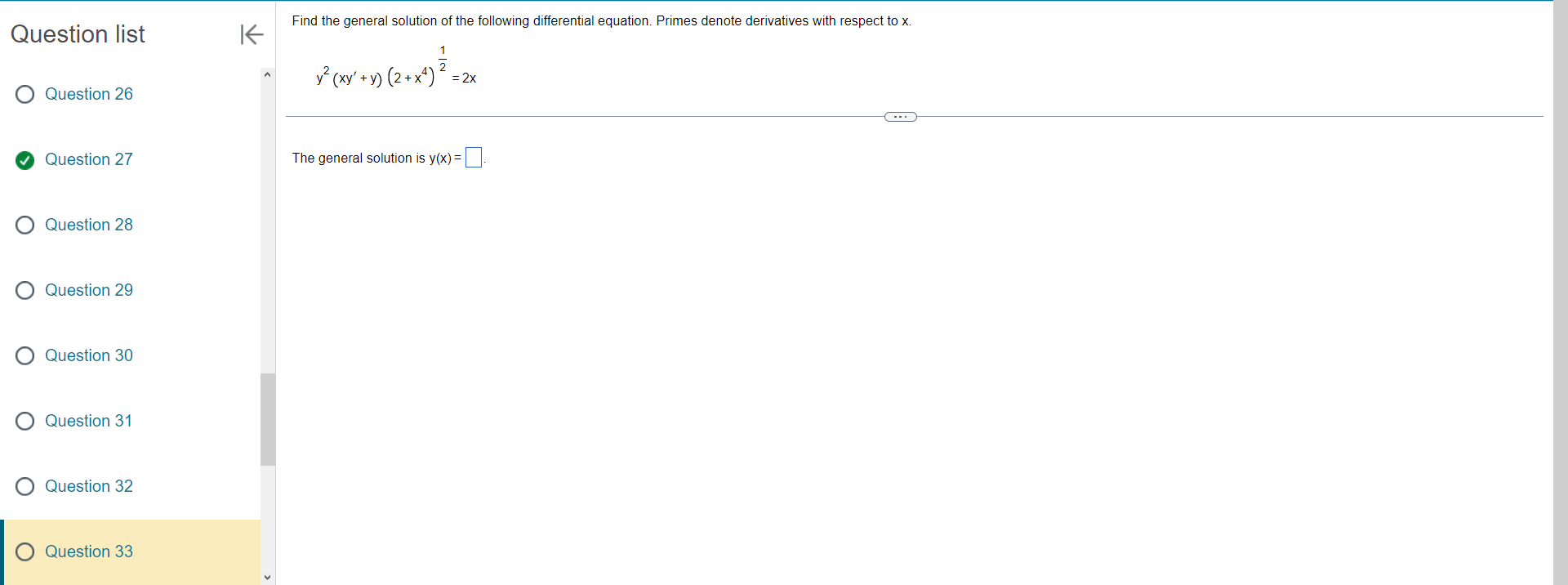 Solved estion list Find the general solution of the | Chegg.com
