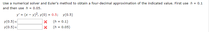 Solved Use a numerical solver and Euler's method to obtain a | Chegg.com