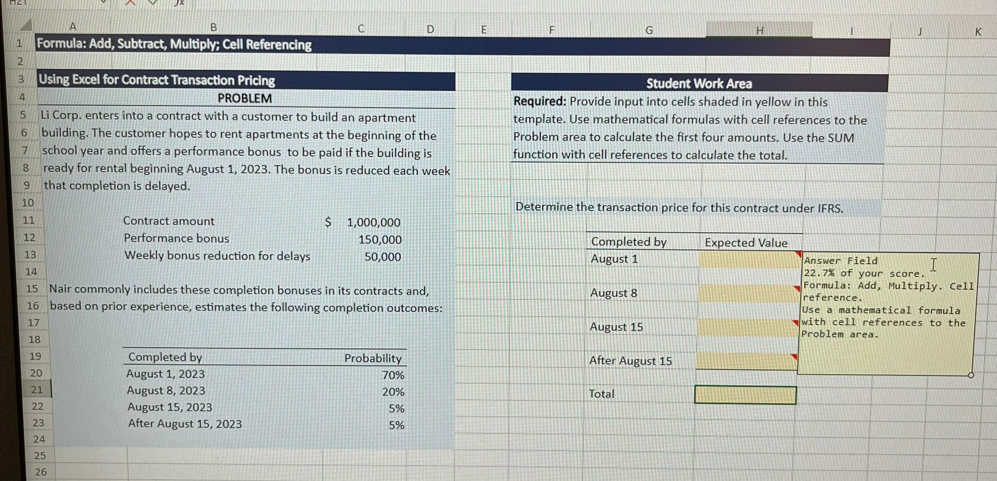 Please solve the highlighted cells using Excel | Chegg.com