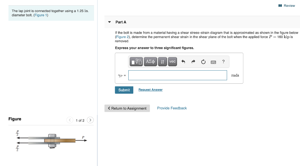 Solved M Review The lap joint is connected together using a | Chegg.com