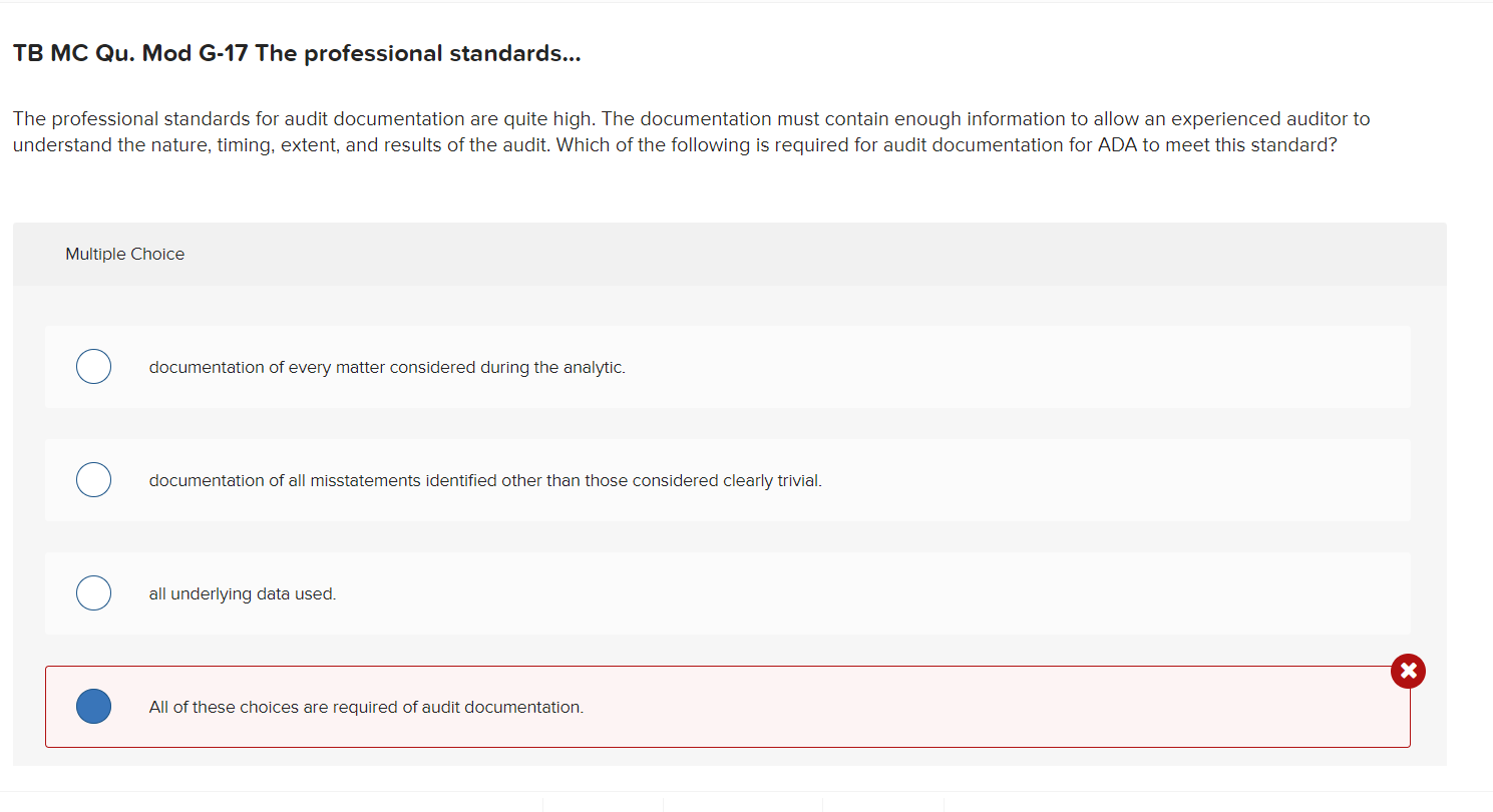 Solved B MC Qu. Mod G-17 The professional standards... he | Chegg.com