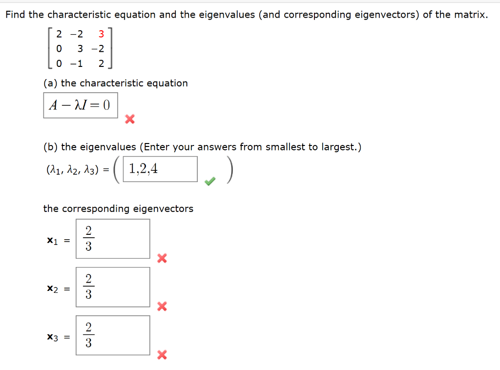 Solved Find the characteristic equation and the eigenvalues | Chegg.com