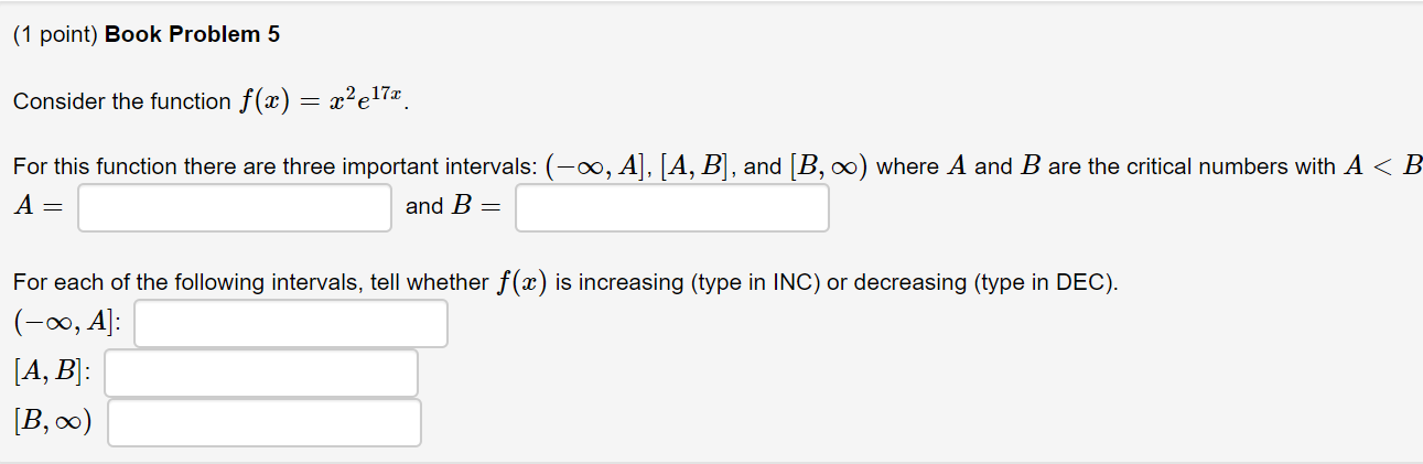Solved (1 point) Book Problem 5 Consider the function f(x) = | Chegg.com